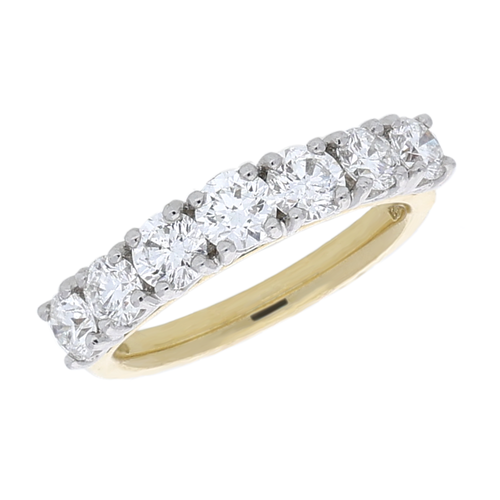 18ct Yellow Gold Diamond Seven Stone Eternity Ring – Keanes Jewellers