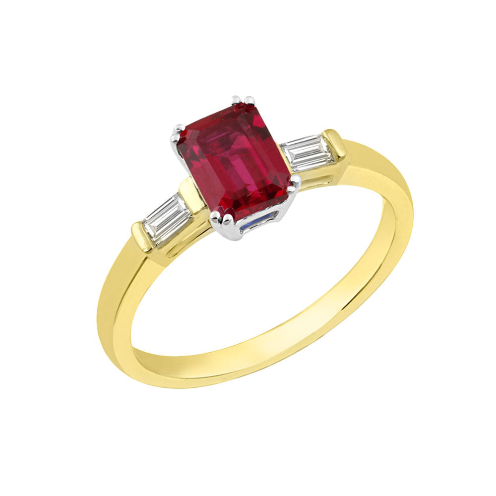 18ct Yellow Gold Oval Ruby with Diamonds Ring – Keanes Jewellers
