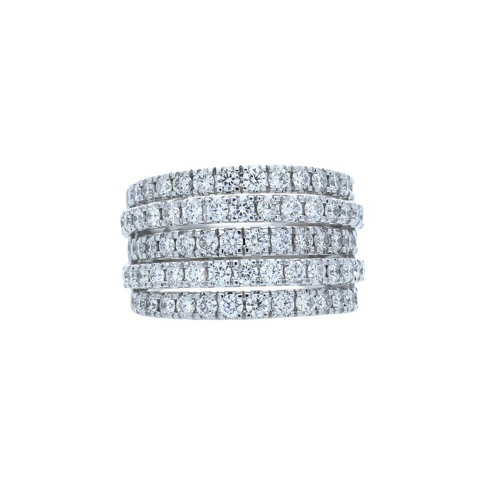Platinum Diamond Five Row Cluster Ring – Keanes Jewellers