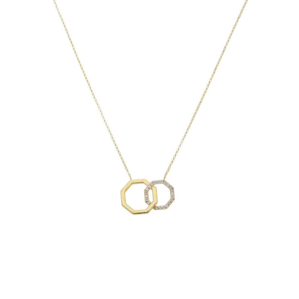 9ct Yellow Gold Double Octagon Pendant – Keanes Jewellers