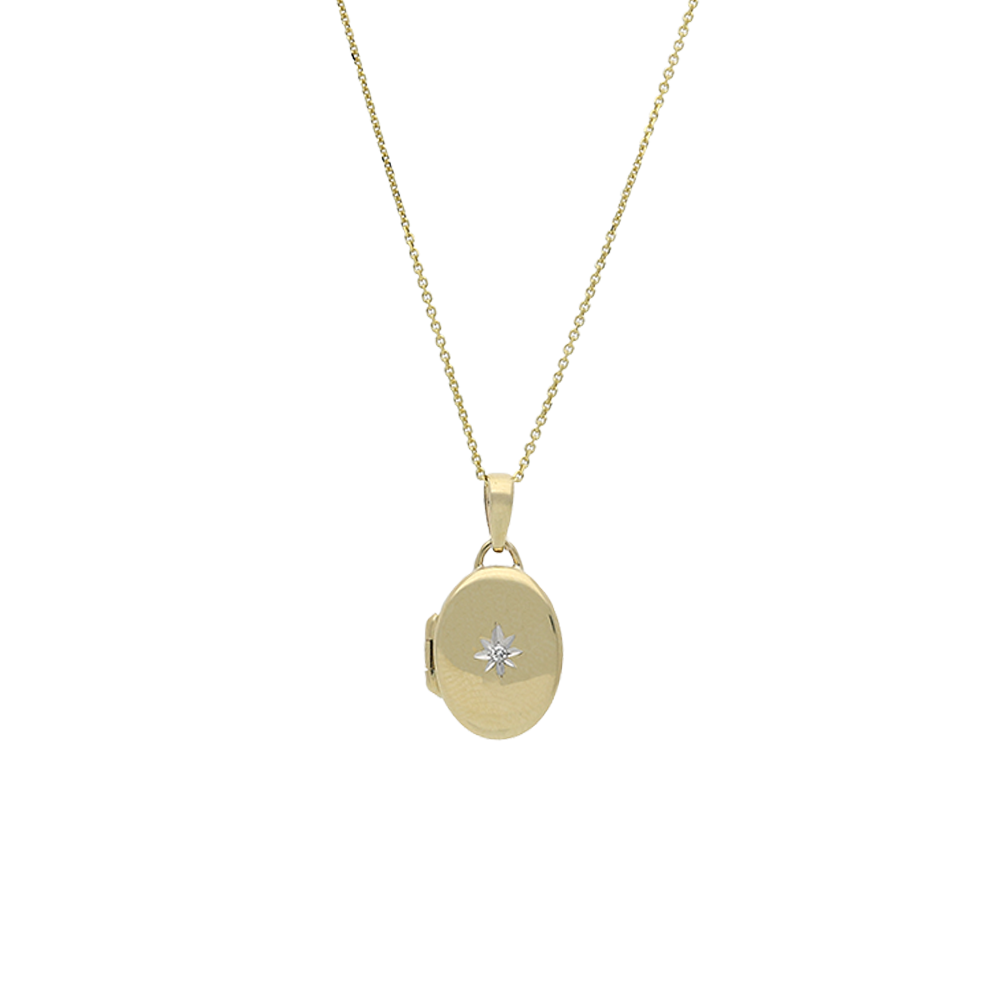 9ct Yellow Gold Diamond Star Locket – Keanes Jewellers