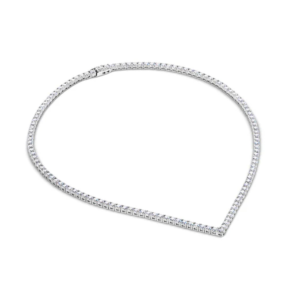 Carat* London Vee Line White Gold Plated Tennis Necklace – Keanes Jewellers