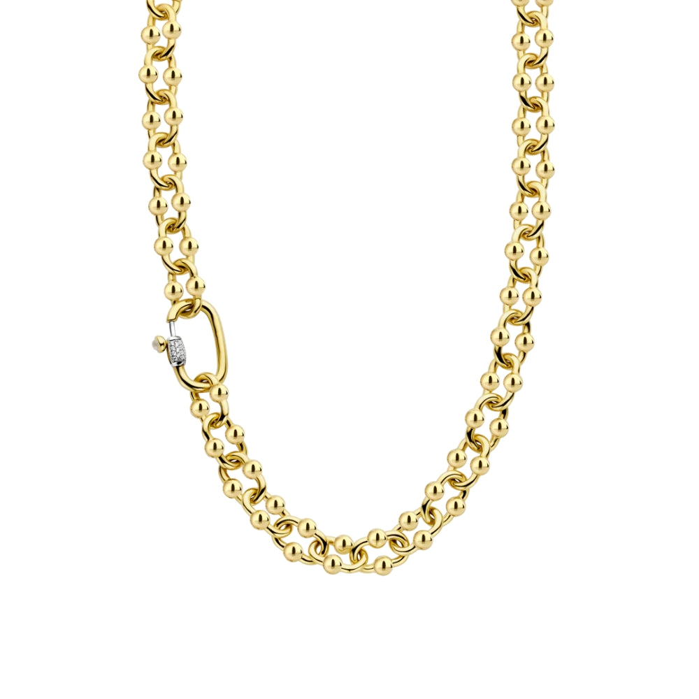 Ti Sento Gold Plated Chunky Long Bubble Link Chain – Keanes Jewellers
