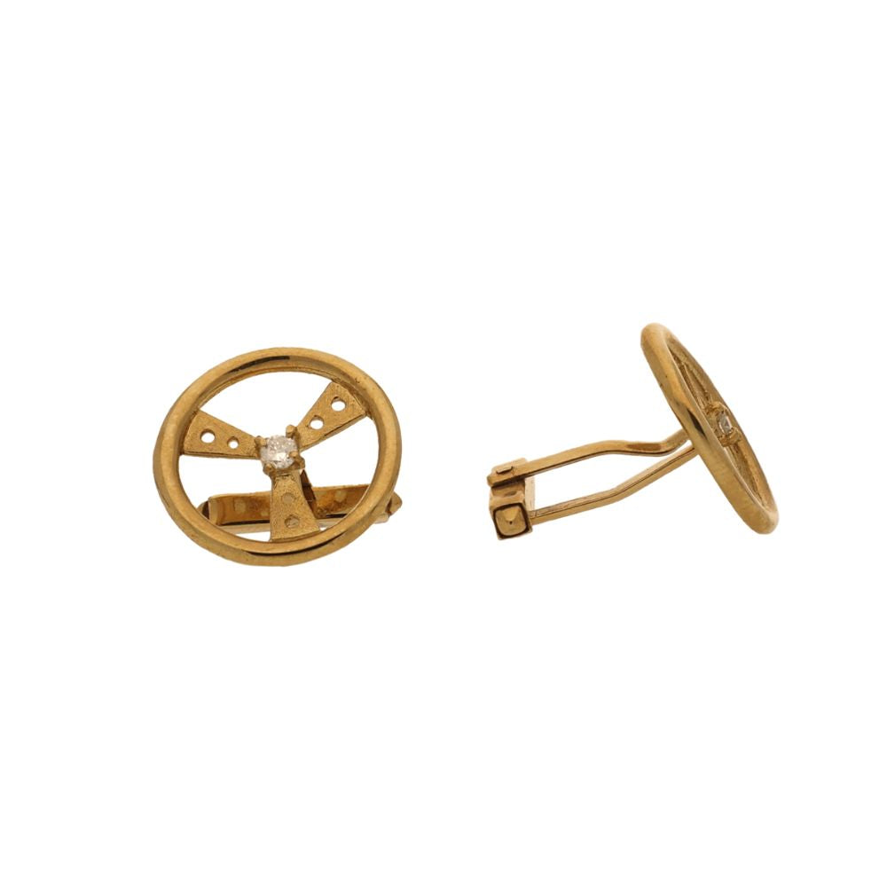 9ct Yellow Gold Diamond Wheel Cufflinks – Keanes Jewellers