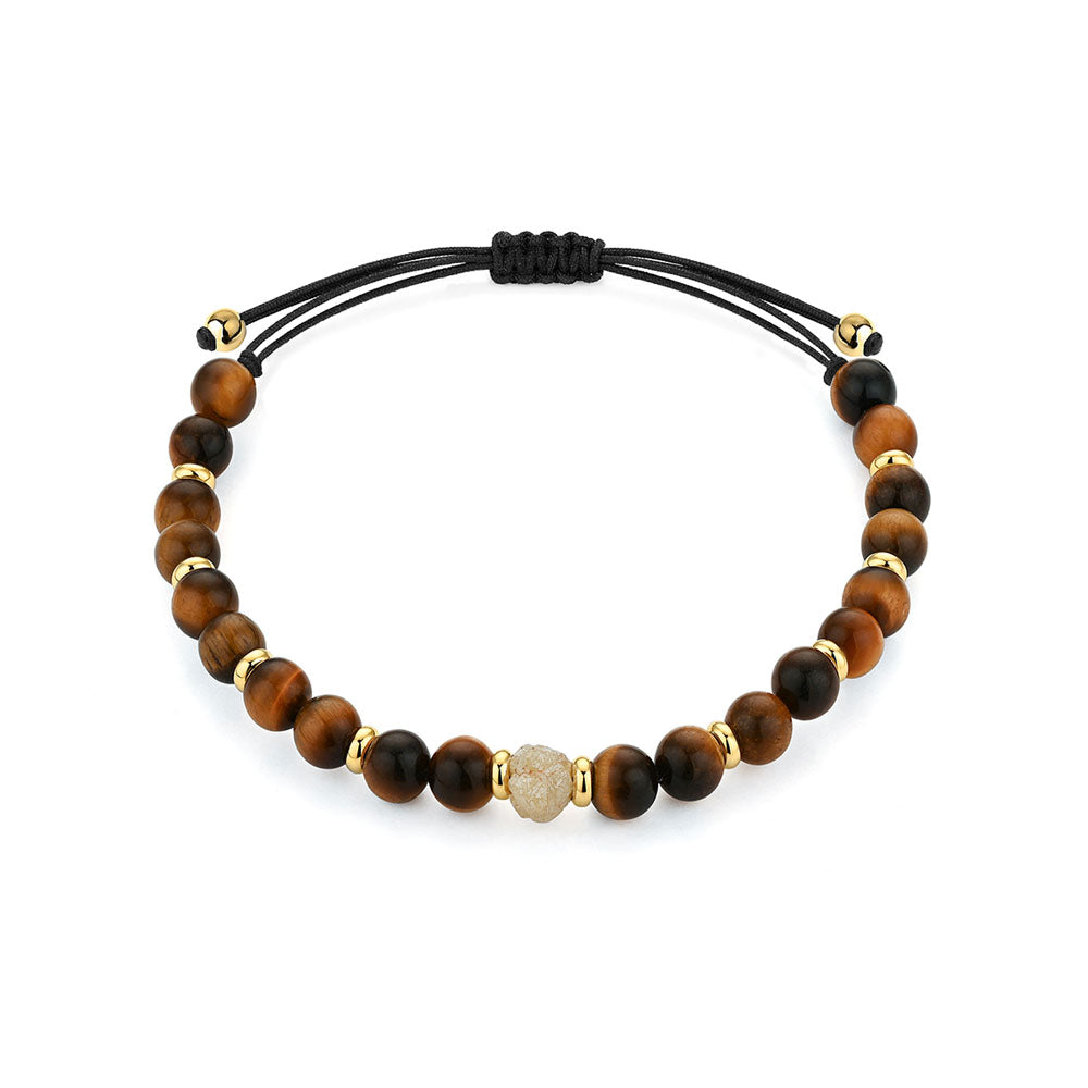 Tiger Eye Beaded 18ct Yellow Gold 6mm Men's Bracelet – Keanes Jewellers