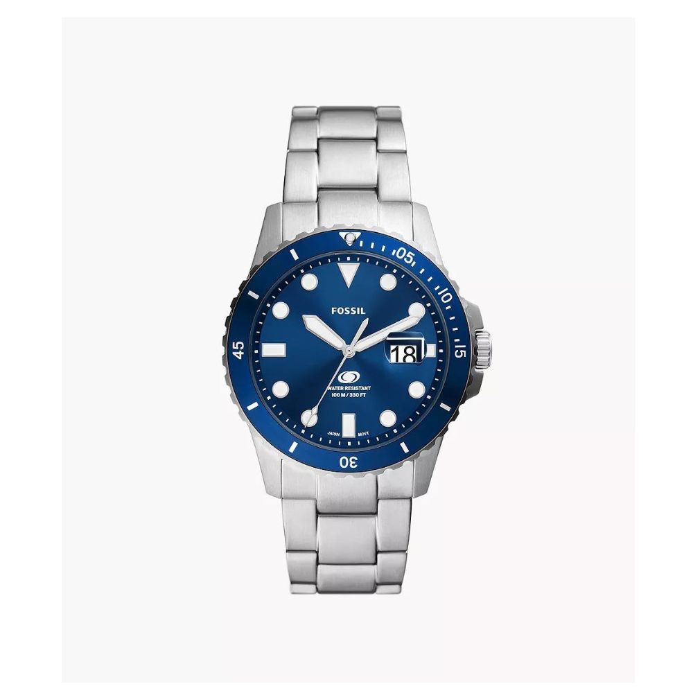 Fossil Blue Dive Three-Hand Date Blue Dial Watch FS6029 – Keanes Jewellers