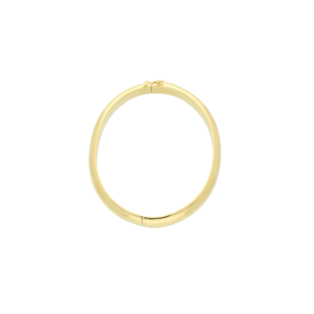 9ct Yellow Gold D Shape Wide Bangle – Keanes Jewellers